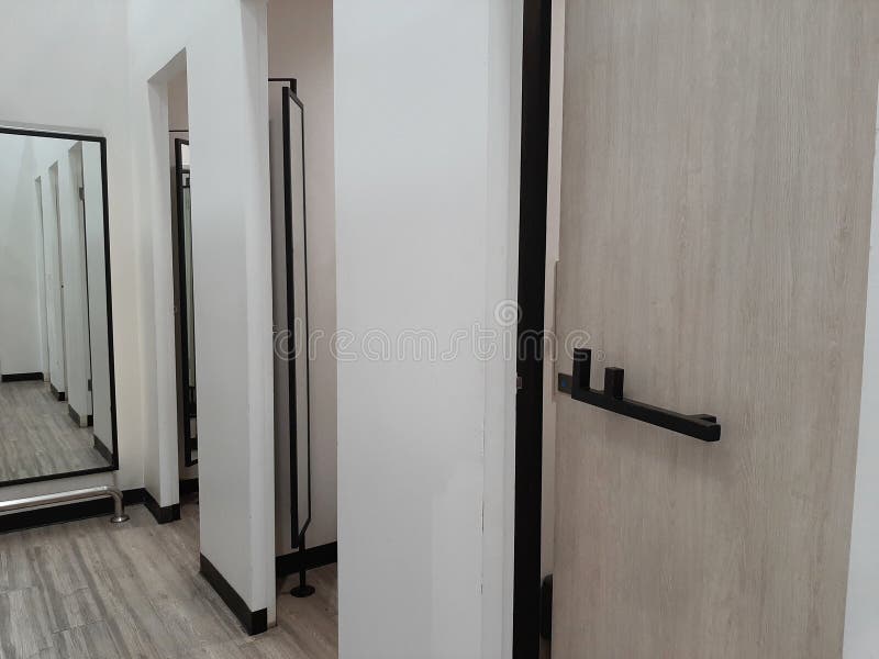 Empty Fitting Room Interior in a Mall Shop Stock Photo - Image of ...