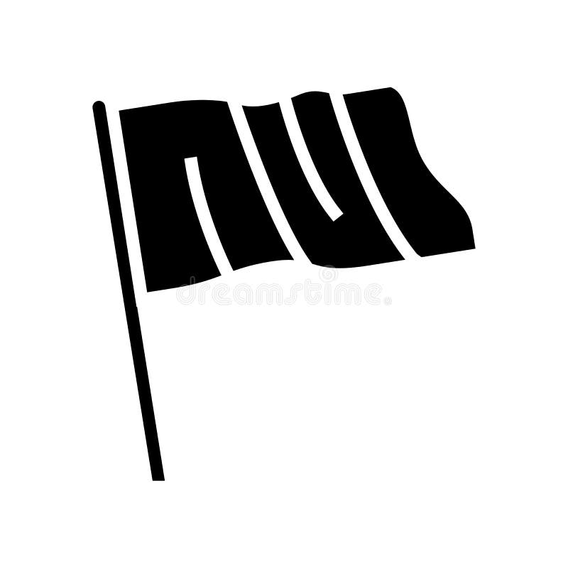 Empty Flag Glyph Icon Vector Illustration Stock Vector - Illustration ...