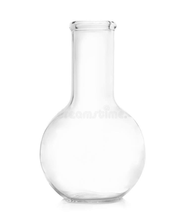 Empty Flask Isolated on White. Laboratory Equipment Stock Photo - Image ...