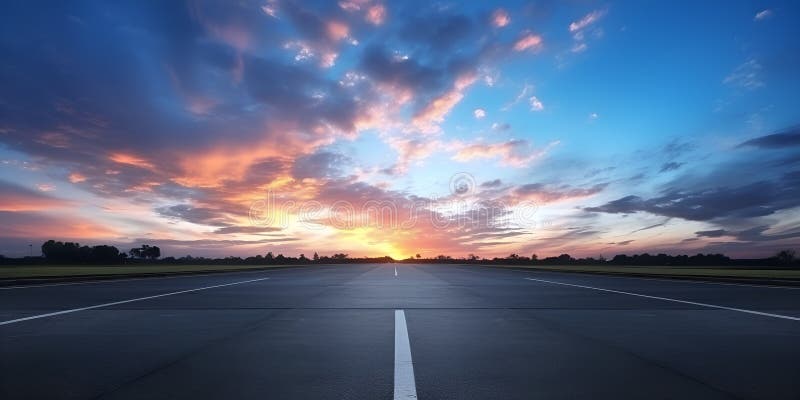 Empty Flat Wide Road a Wide Angle Shot of an Empty Road, Ideal for PPTs ...