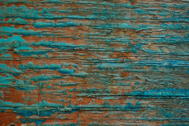 Empty Flat Wooden Surface with Strokes of Blue Paint. Abstract ...