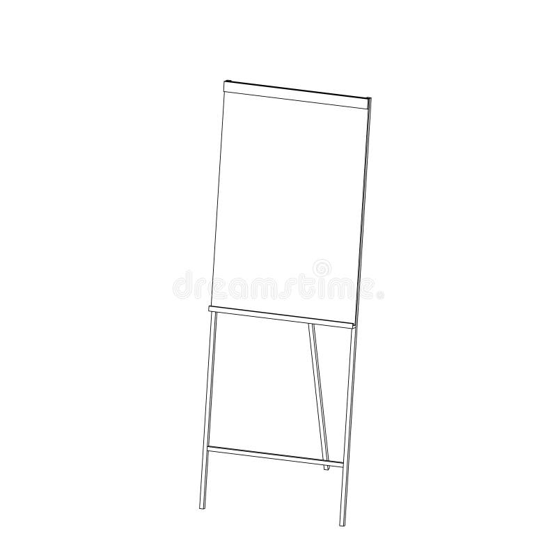 Empty Flip Chart. Vector Outline Illustration Stock Vector ...