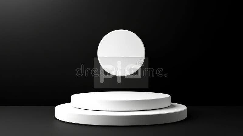 Empty Floating Podium Display in 3D Space this Image Features a Sleek ...