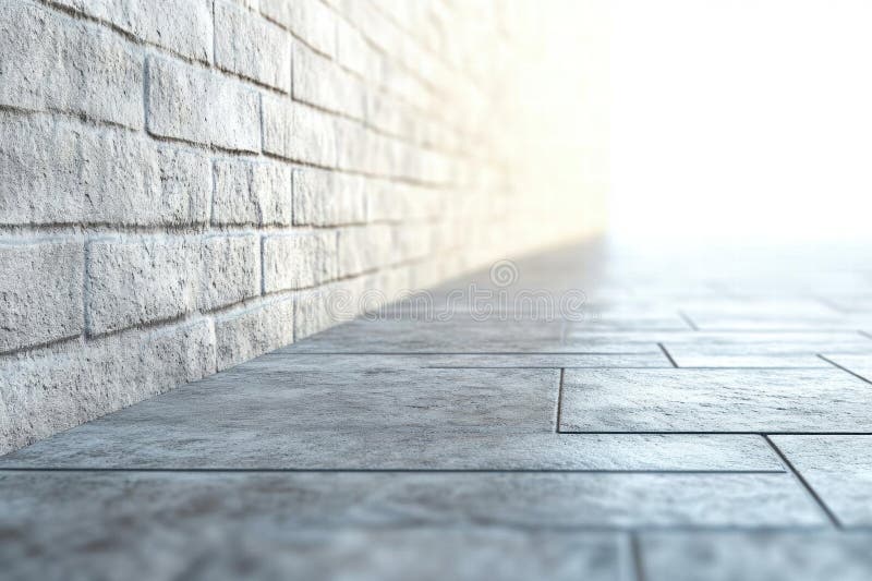 Empty Floor Meets Brick Wall with Natural Light, Minimalist ...