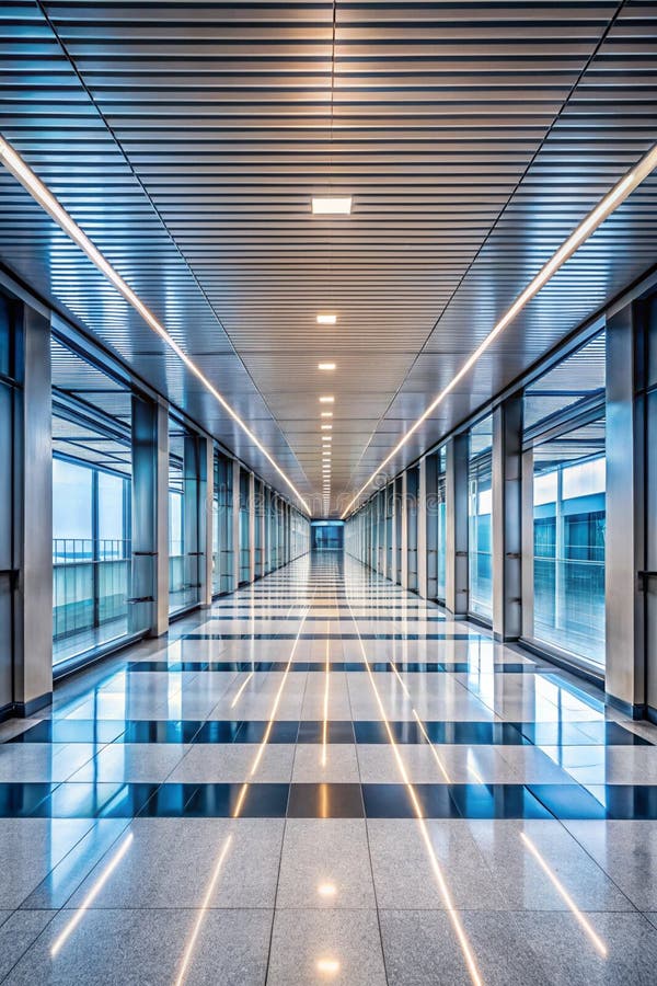 Empty Floor and Modern Architectural Passageway Stock Illustration ...