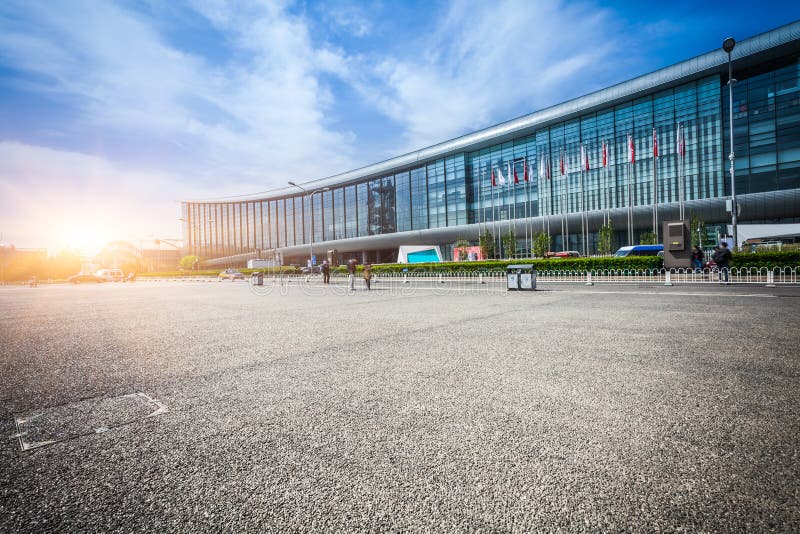 Empty Modern Shop with Illumination Wall Stock Photo - Image of ...