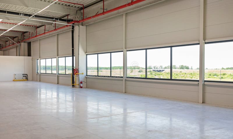 Long Windows Warehouse stock image. Image of architecture - 197590379