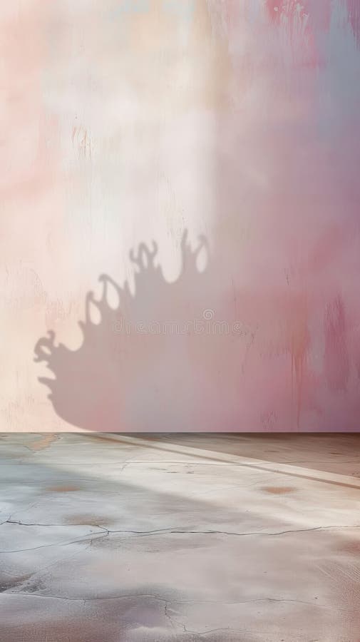 Empty Floor and Wall in Pastel Room with Sun Shadow from Window Stock ...