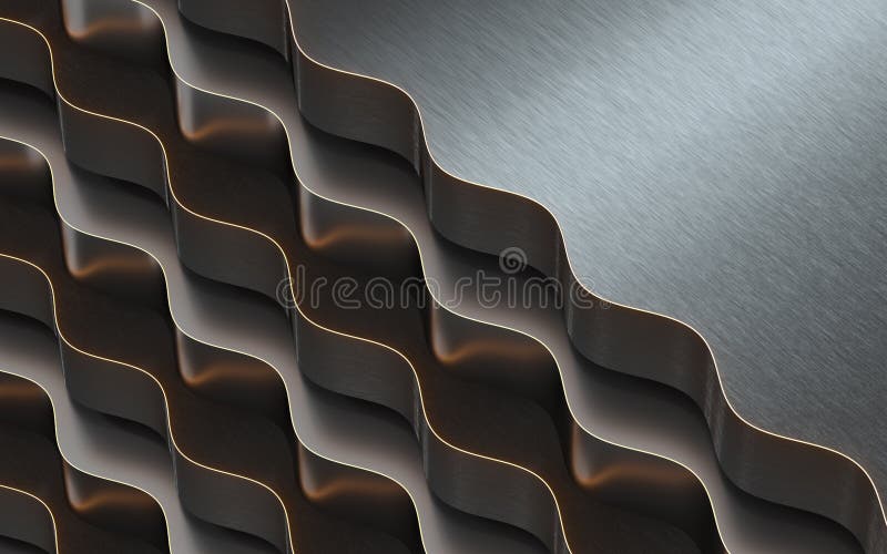 Empty Floor with Wave Pattern, 3d Rendering Stock Illustration ...