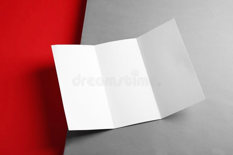 Empty Flyer On Blue Background. Mockup For Design Stock Photo - Image ...