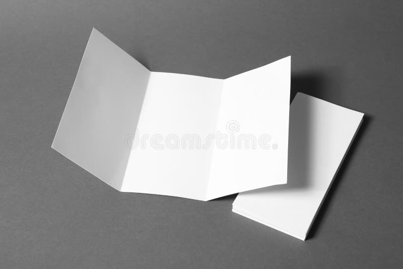 Empty Flyers on Grey Background Stock Image - Image of mock, banner ...