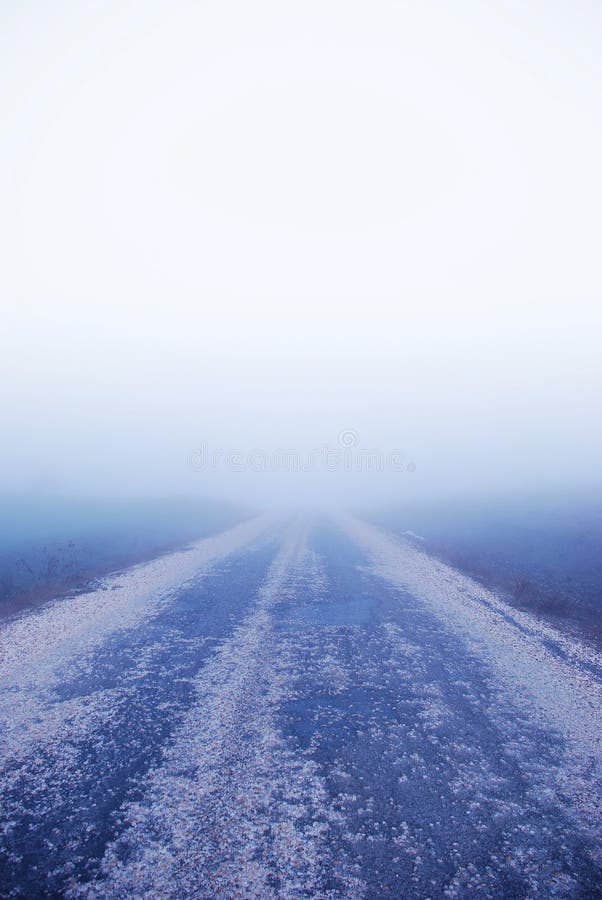 Empty foggy road stock photo. Image of drive, mist, misty - 49406034