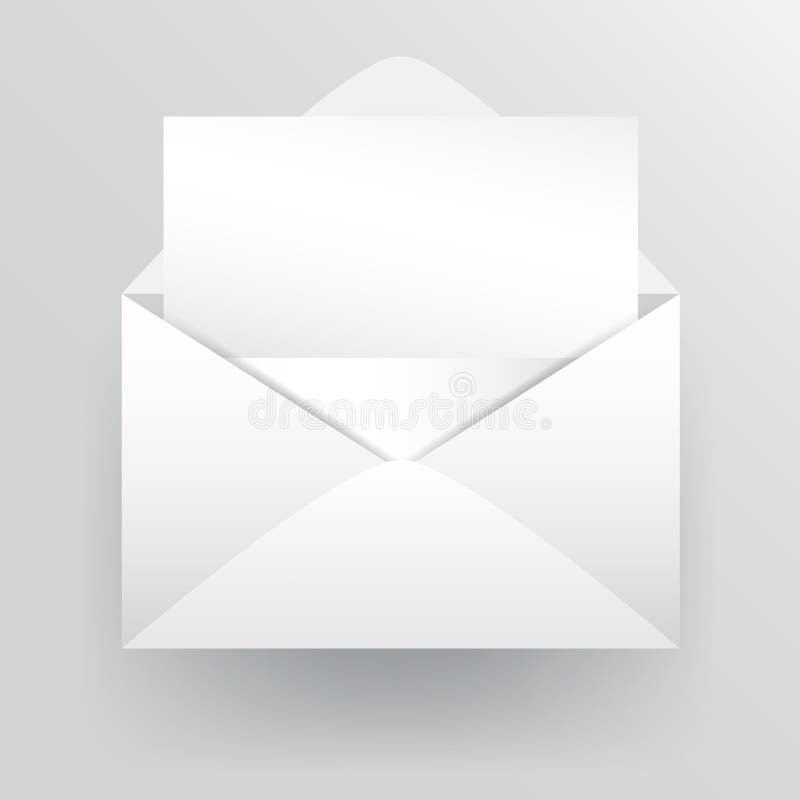 Empty Fold Letter Paper Inside White Envelope. Stock Vector ...