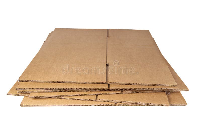 Empty, Folded Boxes, Isolated Stock Photo - Image of pile, distribution ...