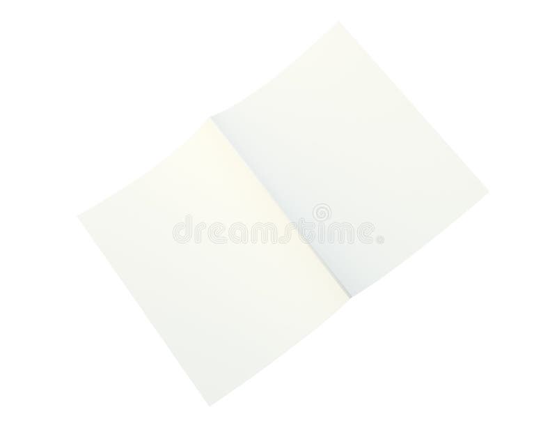 Empty Folded Leaflet Paper. 3d Rendering. White Background. Stock ...