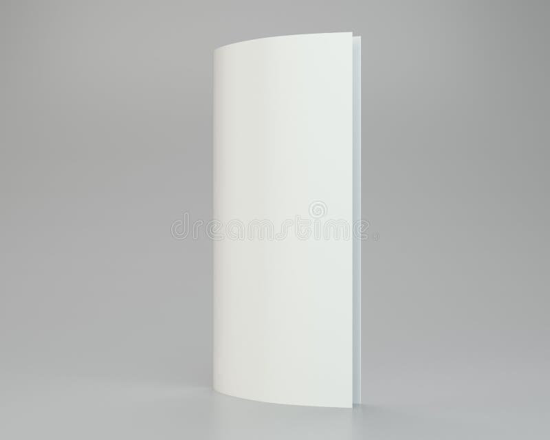 Empty Folded Leaflet White Paper. 3d Rendering Stock Illustration ...