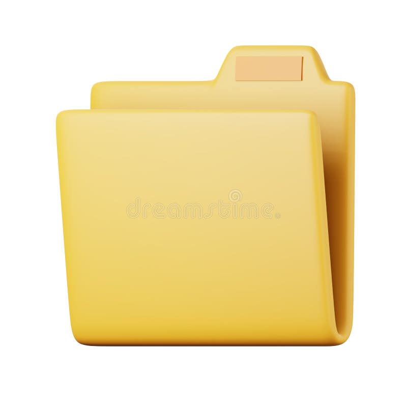 Empty Folder High Quality 3D Render Illustration. File Organisation and ...