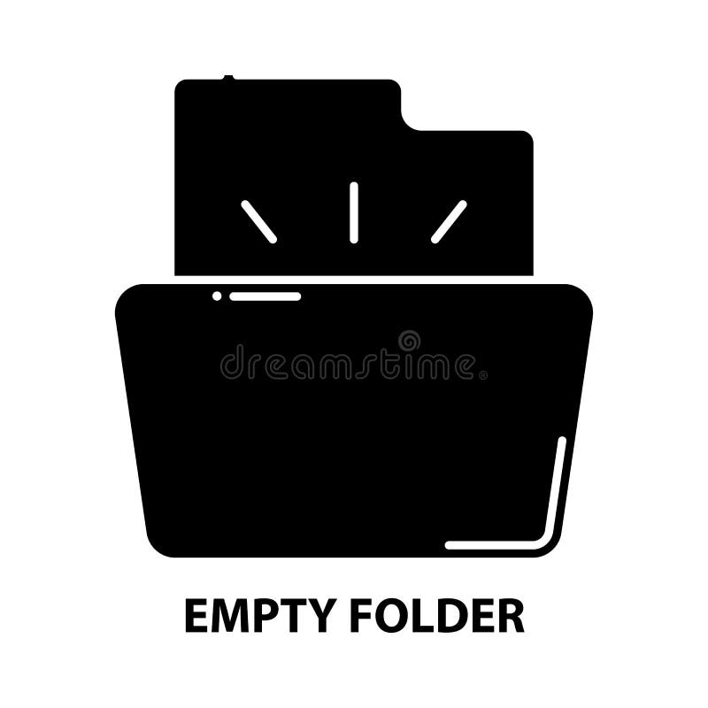 Empty Folder Icon, Black Vector Sign with Editable Strokes, Concept ...