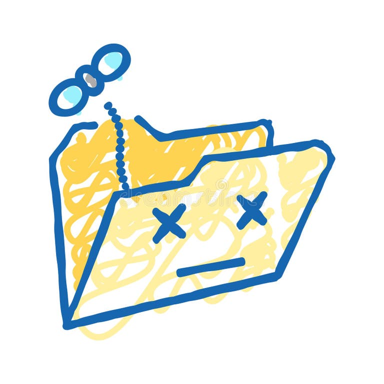 Empty Folder Icon Doodle Illustration Stock Vector - Illustration of ...