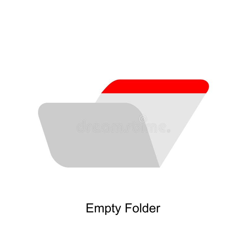 Empty Folder Icon in Trendy Flat Style. Stock Vector - Illustration of ...