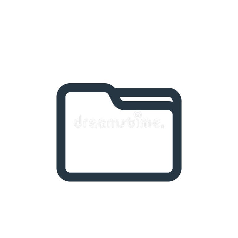 Empty Folder Icon Vector from File and Folder Concept. Thin Line ...