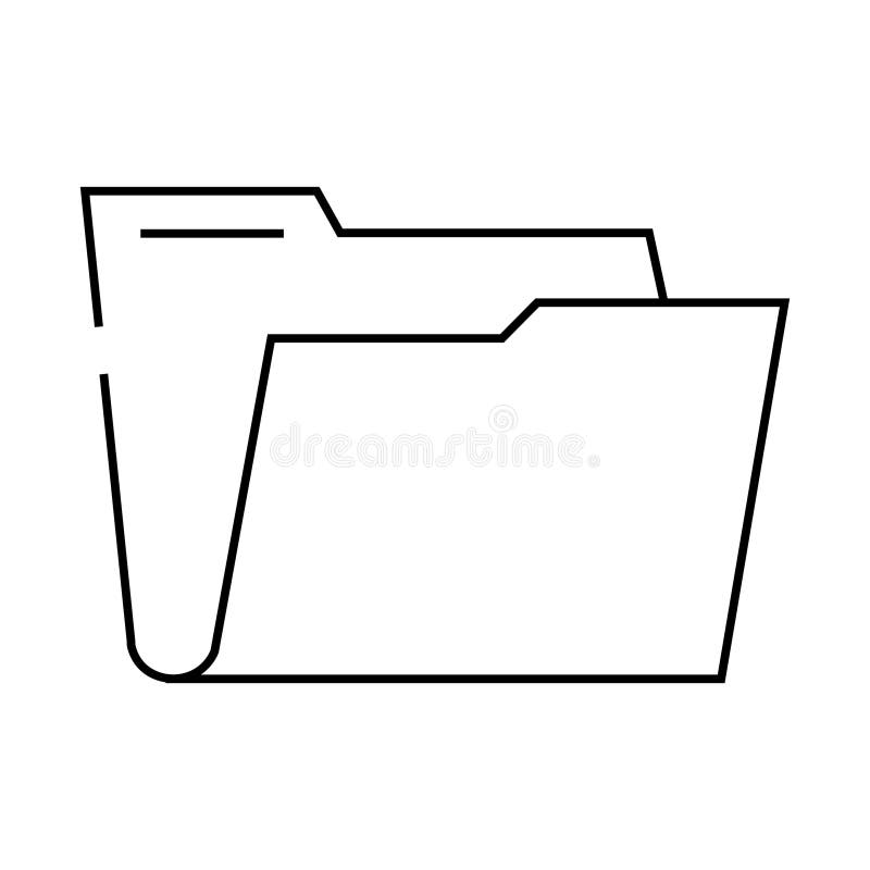 Empty Folder Line Icon Vector Illustration Stock Vector - Illustration ...