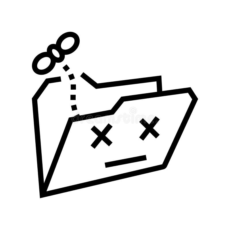 Empty Folder Line Icon Vector Illustration Stock Illustration ...