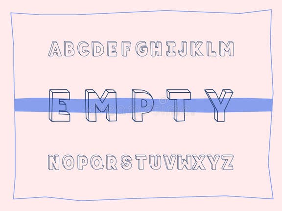 Empty Font. Vector Alphabet Stock Vector - Illustration of graphic ...