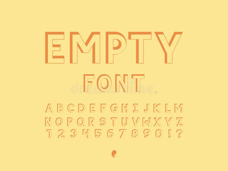 Empty Font. Vector Alphabet Stock Vector - Illustration of alphabet ...