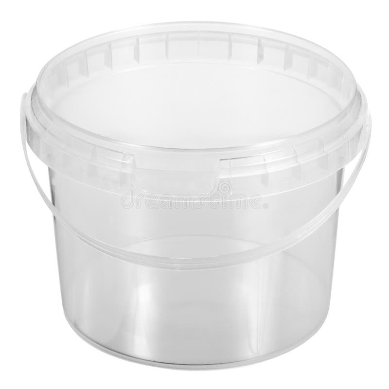 Empty Food Packaging Bucket Transparent Plastic Closed Lid Stock Photo ...