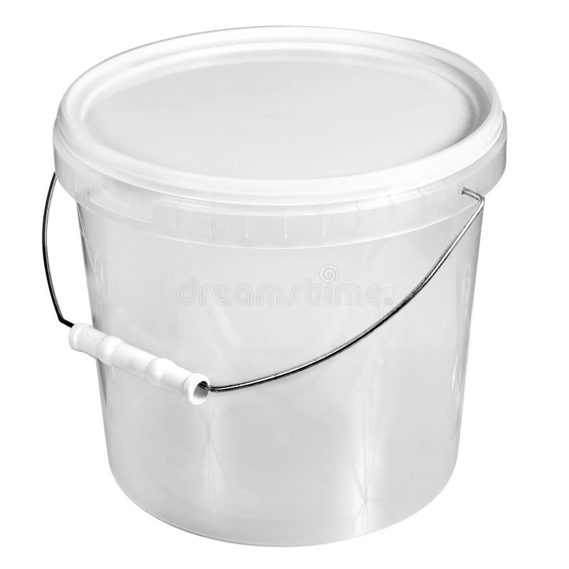 Empty Food Packaging Bucket Transparent Plastic Closed Lid Stock Image ...