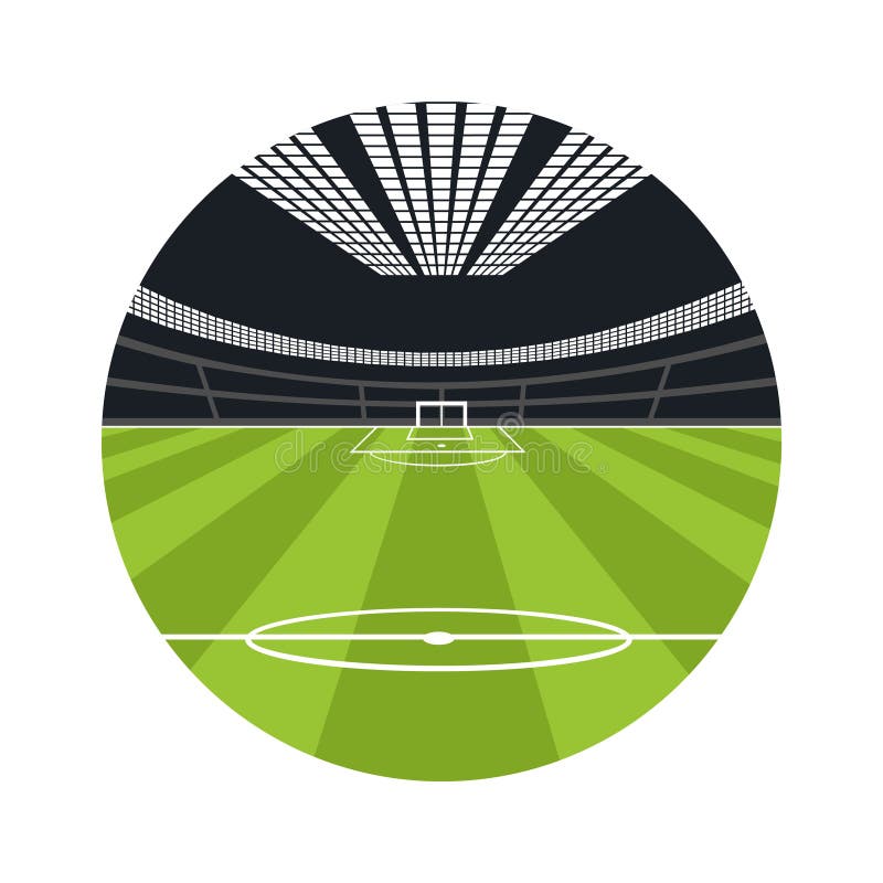 Empty Football Field, Side View Color Image Stock Vector - Illustration ...