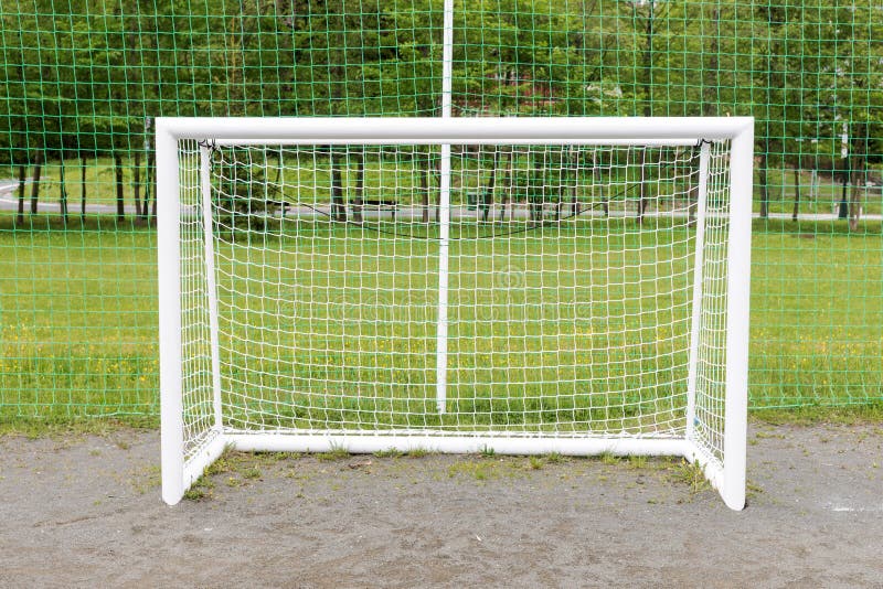 Empty football goal stock image. Image of playground - 93285571