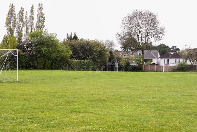 Empty Football Pitch in Public Park with No People Stock Photo - Image ...