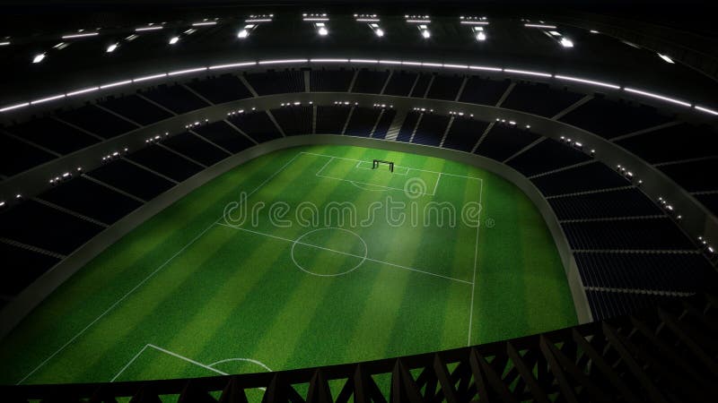 An Empty Football Stadium, Viewed from the Top. Virtual 3D Scene Stock ...