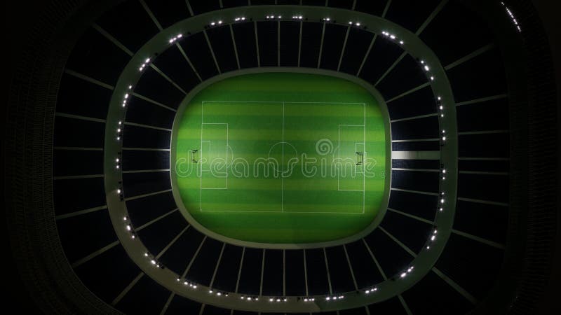 An Empty Football Stadium, Viewed from the Top. Virtual 3D Scene Stock ...