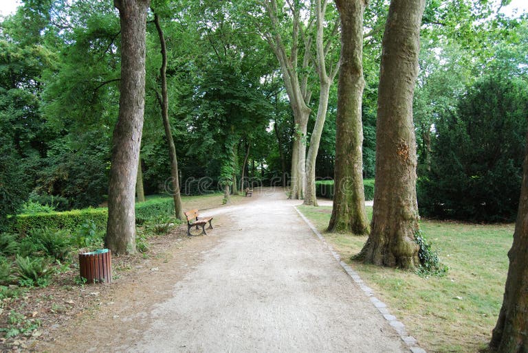 Empty Footpath in Saint Denis Park Stock Image - Image of recreational ...