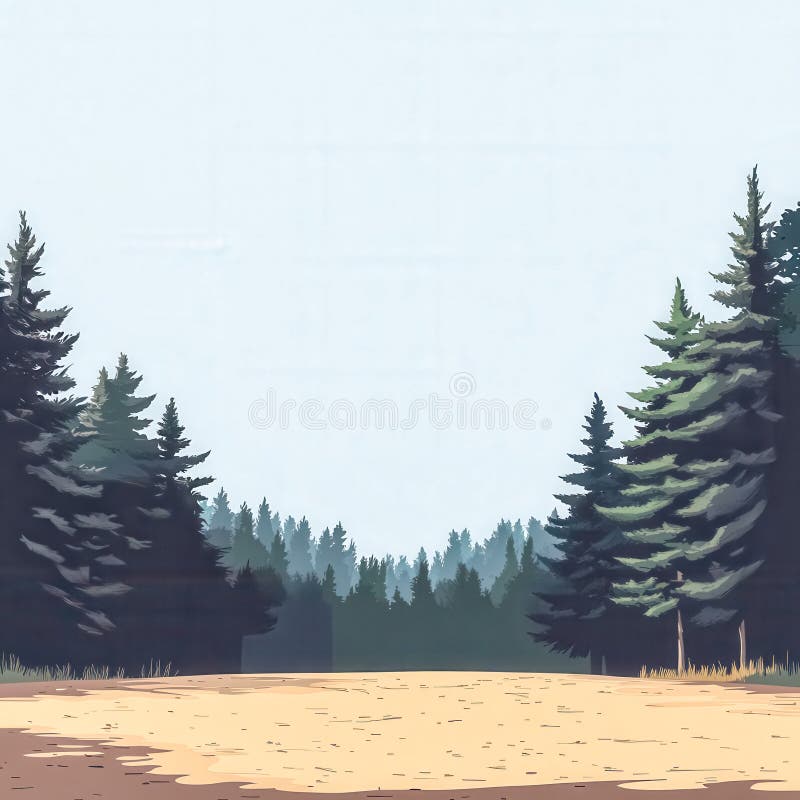 Empty Forest Clearing Opening into Dense Woods Stock Photo - Image of ...