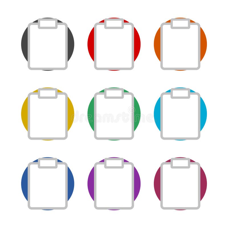 Empty Form Color Icon Set Isolated on White Background Stock Vector ...