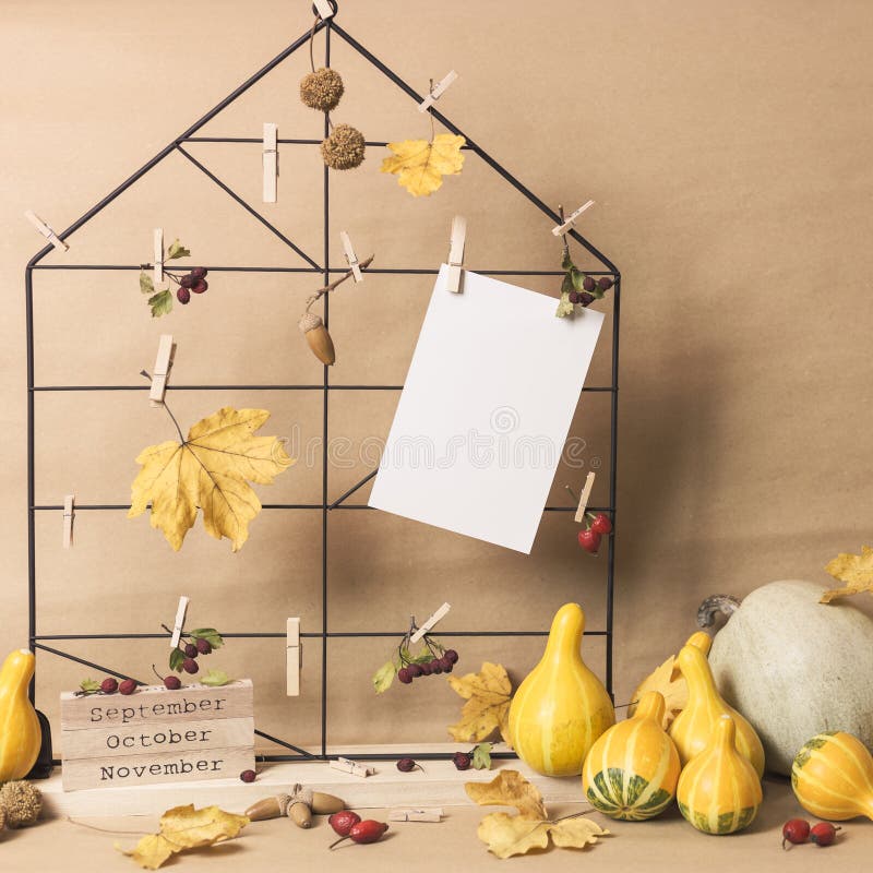 Empty Frame with Autumn Composition Stock Photo - Image of food, empty ...