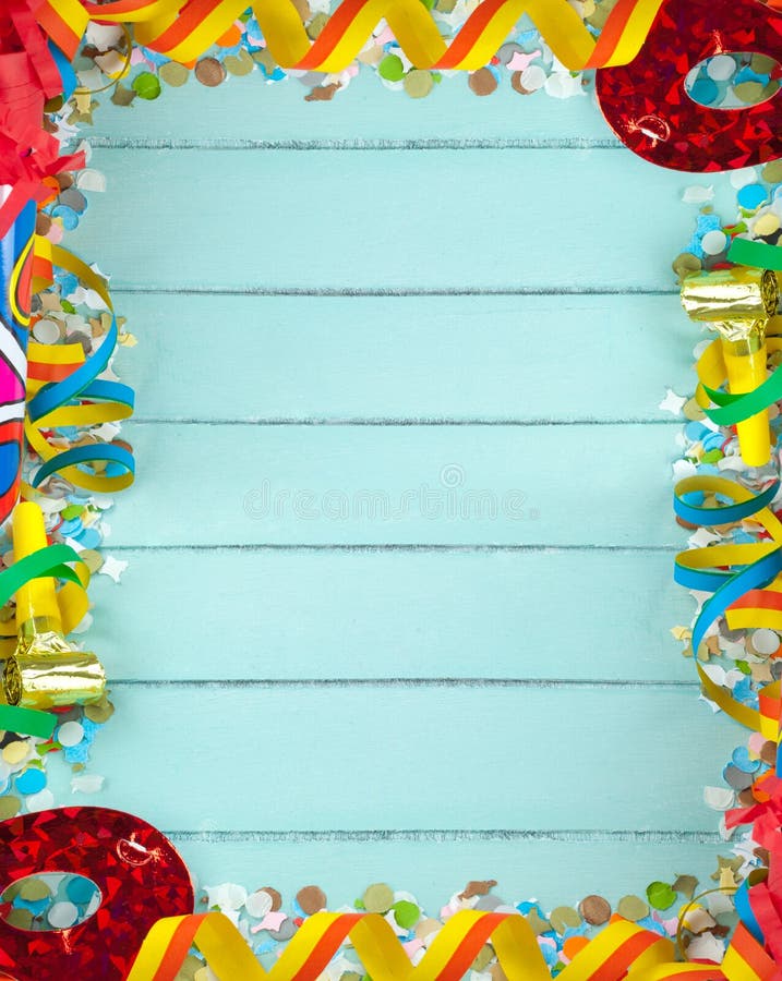 Empty Frame for Carnival on Wood Background Stock Photo - Image of ...