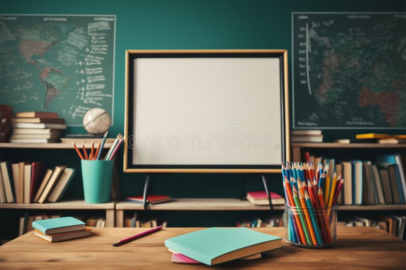 Empty Frame within Classroom Setting Stock Illustration - Illustration ...