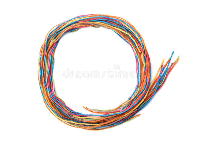 Colorful Circle Frame Made of Thread Isolated on White Background ...