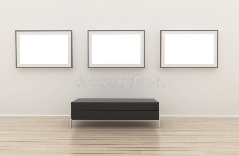 Empty frame gallery stock illustration. Illustration of interior - 61273432