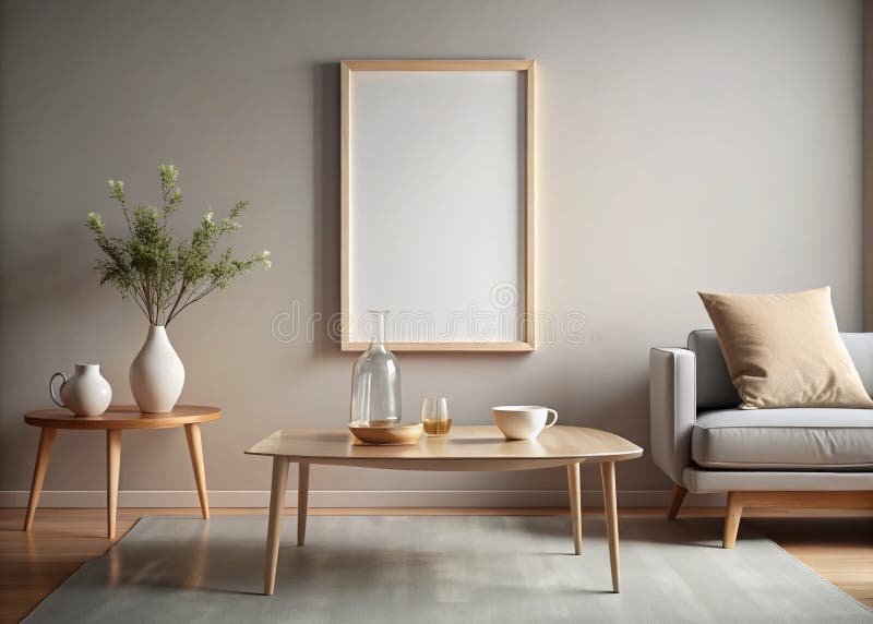 Empty Frame Glass Pitcher and Coffee Table a Minimalist Interior Shot ...
