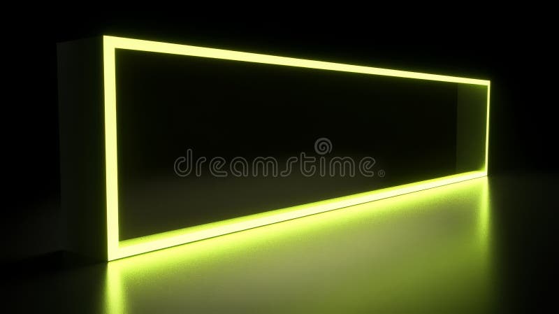 An Empty Frame with a Glowing Electric Border, Featuring a Burning ...