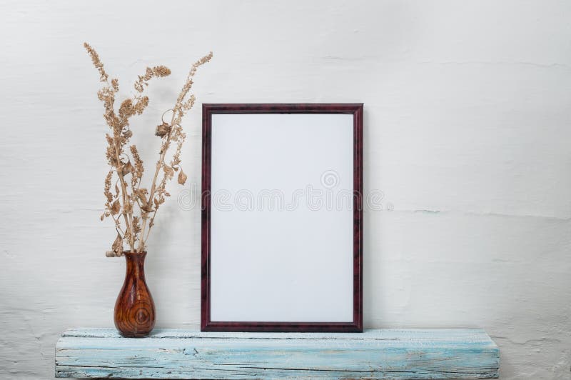 Empty Frame for an Inscription Stock Image - Image of frame, shelf ...