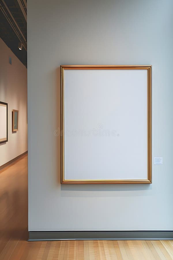 Empty Frame in Modern Photo Gallery Stock Photo - Image of canvas ...