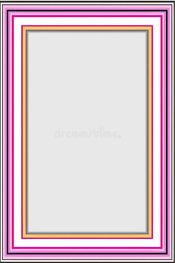 An Empty Frame with a Pink and Yellow Border Stock Illustration ...