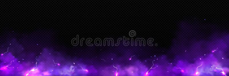 Empty Frame with Purple Smoke and Lightning Stock Vector - Illustration ...